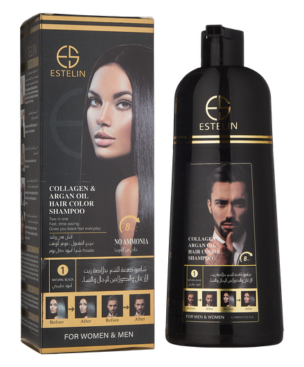 Шампунь-краска для волос Collagen & argan oil hair color shampoo ...